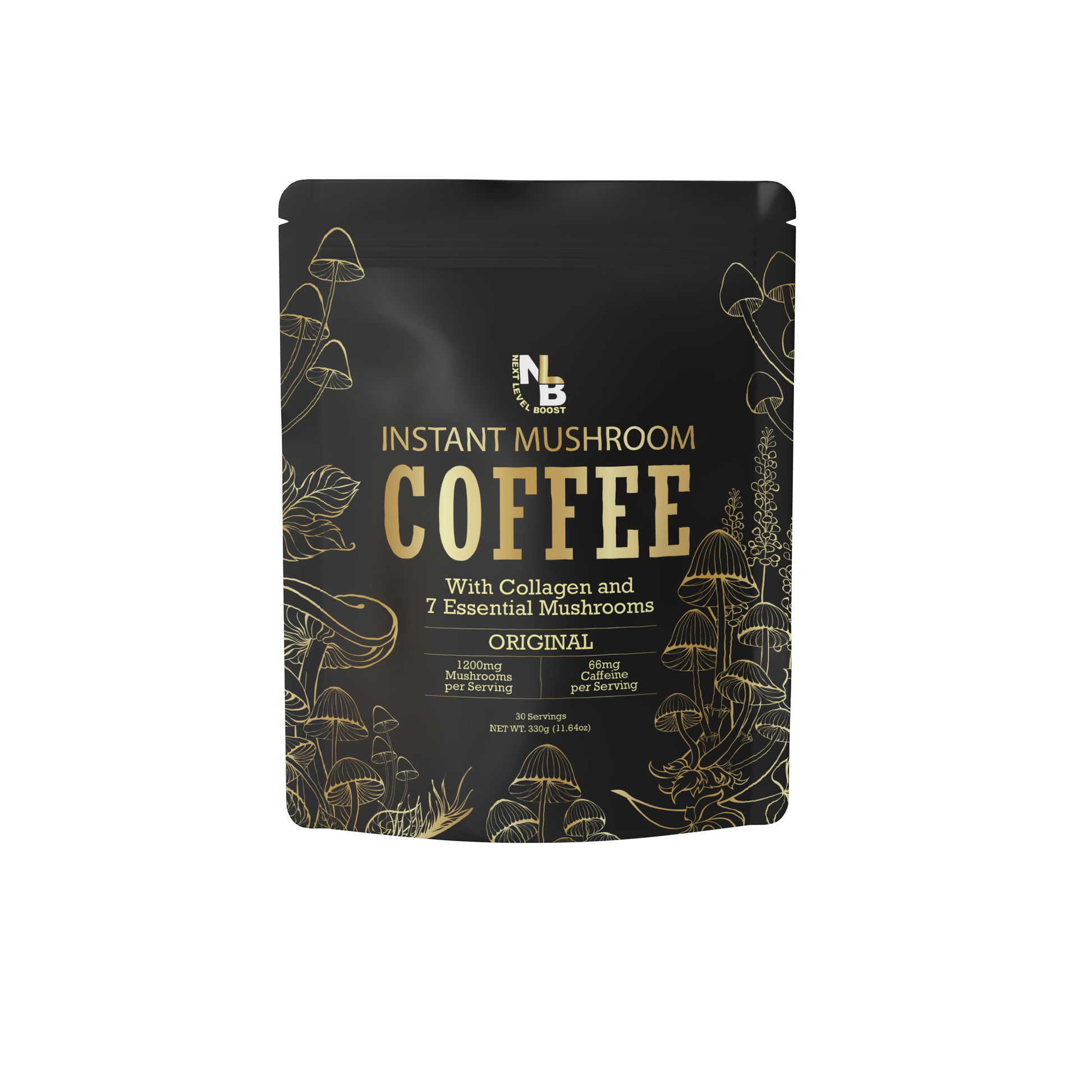 Instant Mushroom Coffee with Collagen and Mushrooms – Next Level Boost
